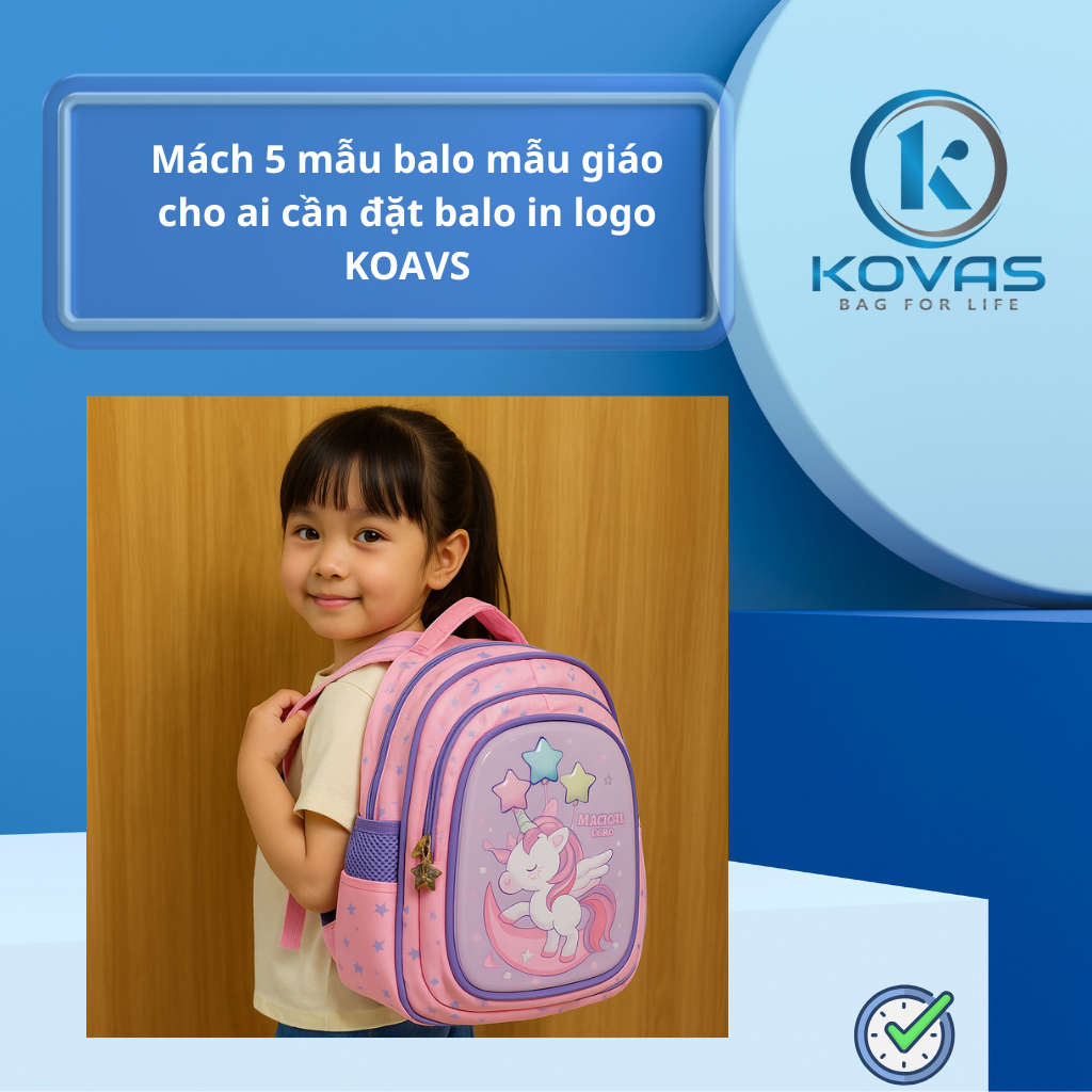 Mách 5 mẫu balo mẫu giáo cho ai cần đặt balo in logo KOVAS