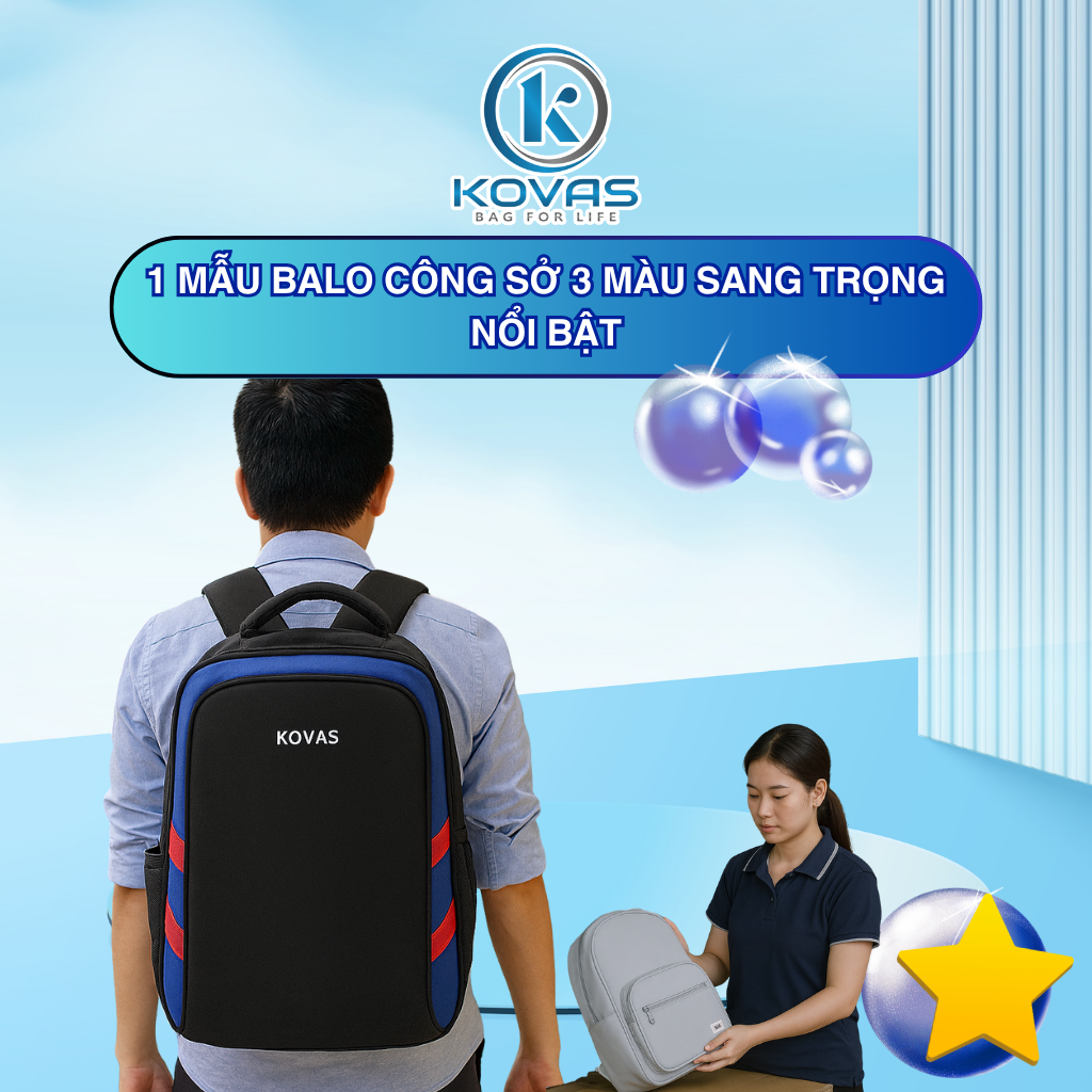 1 Mẫu balo công sở 3 màu sang trọng nổi bật - Balo Kovas